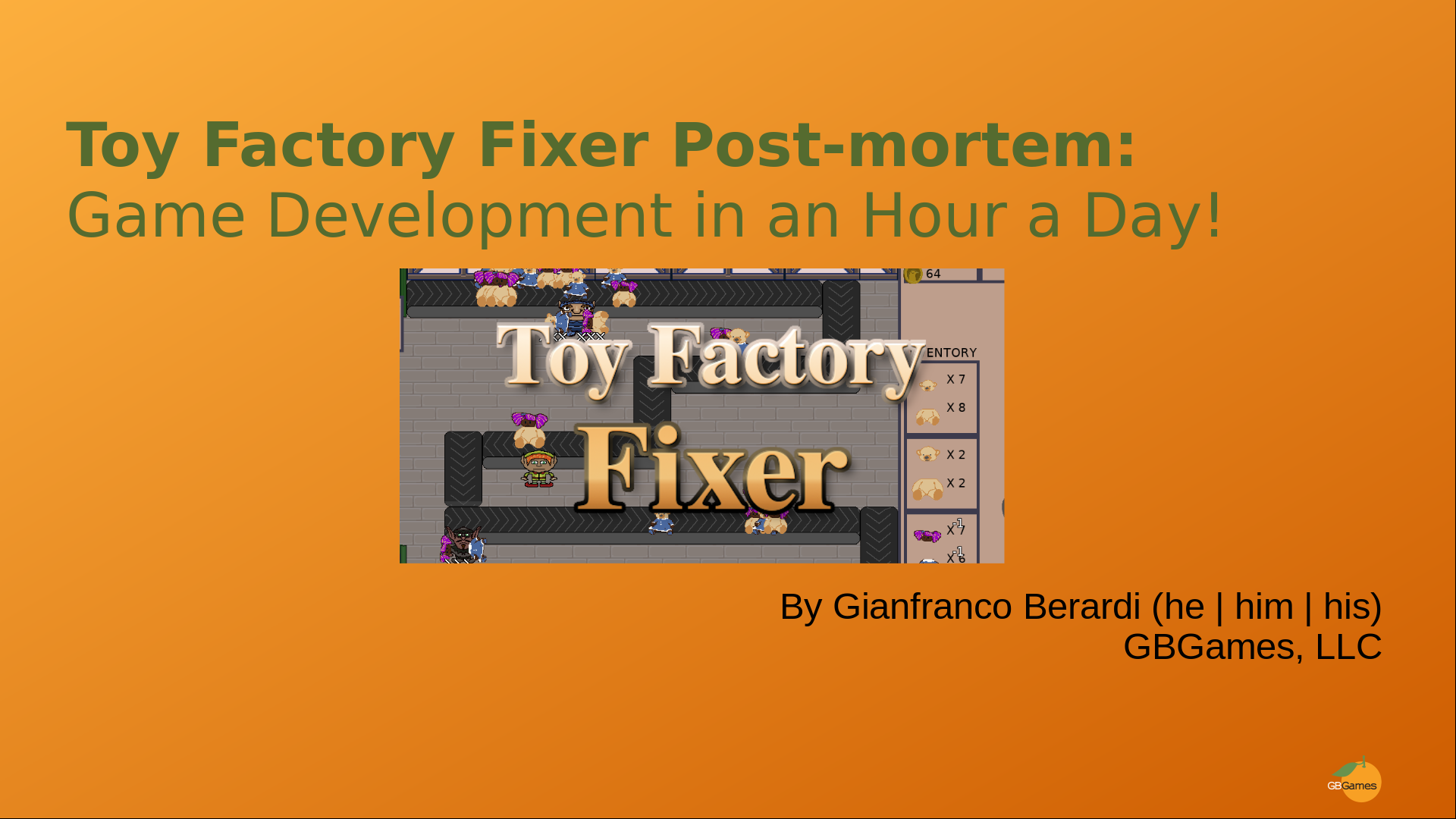 Toy Factory Fixer Post-mortem: Game Development in an Hour a Day! | GBGames